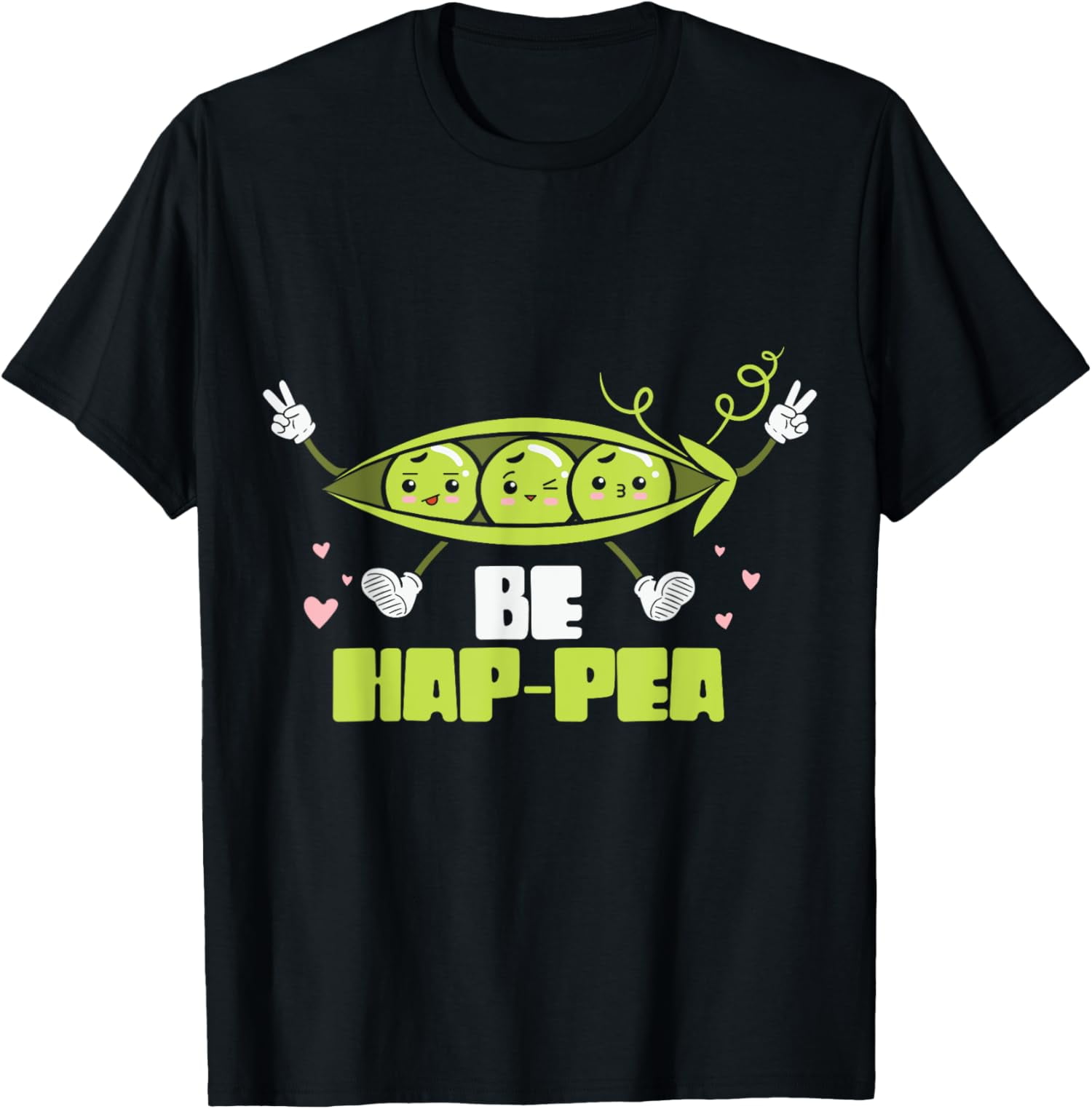 Stay Positive with Cute Pea Characters - Be Hap-Pea T-Shirt - Walmart.com