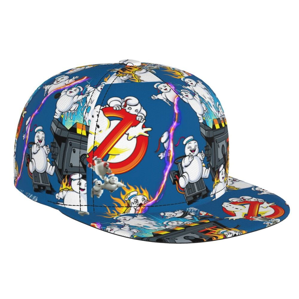 Stay Puft Ghostbusters Adjustable Flat Brim Baseball Cap Snapback Hat ...