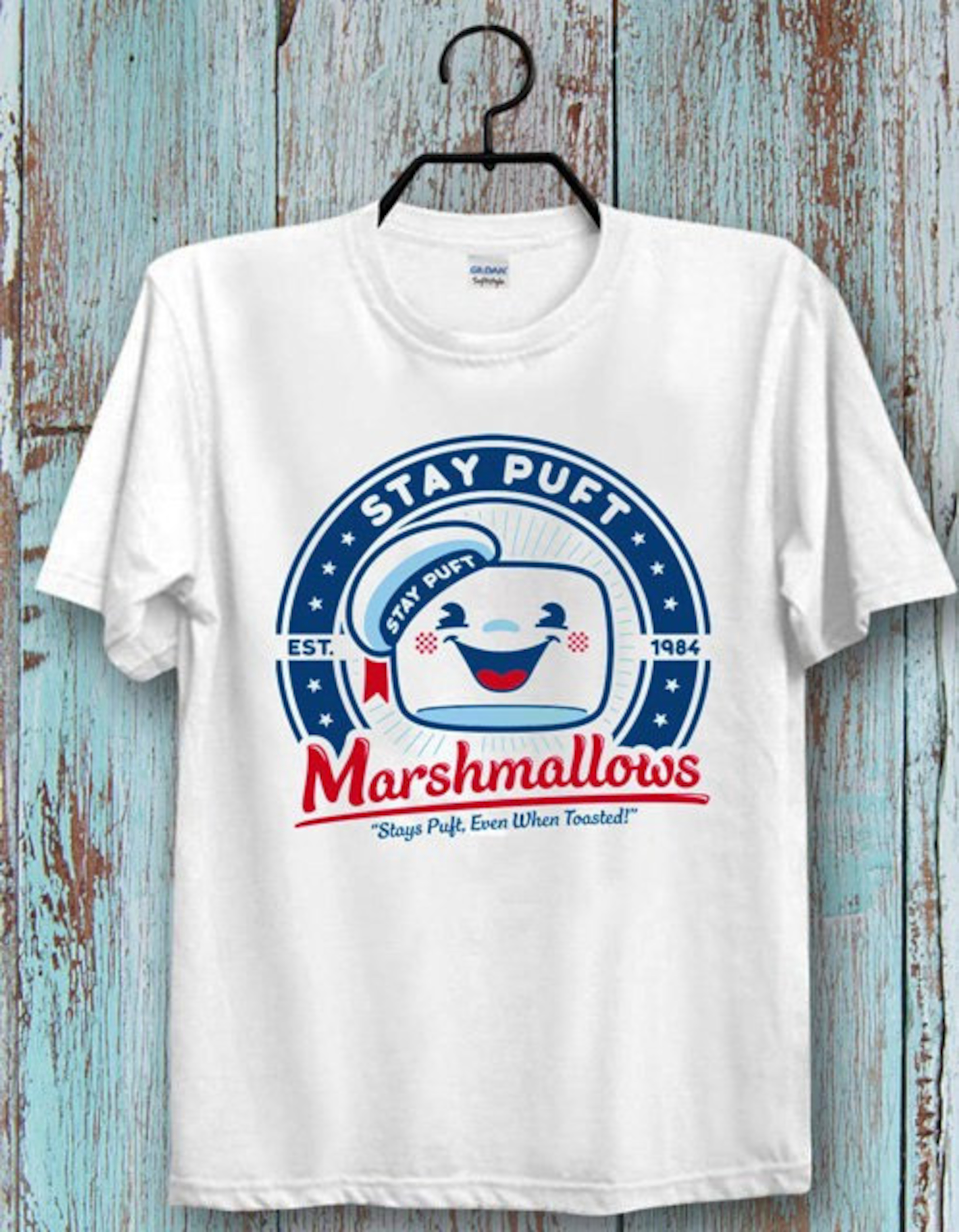 Stay Puft Ghostbusters Marshmallows 80's Movie Film T Shirt Cool Ideal Tee Top for Ladies and ...