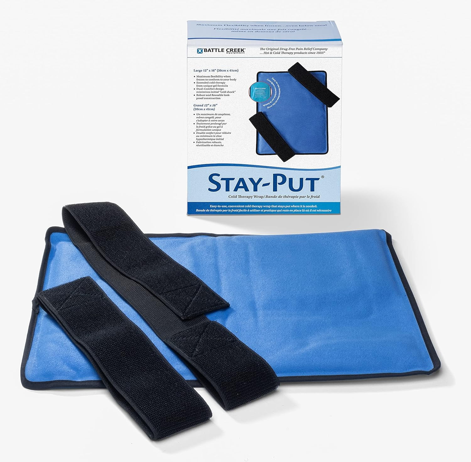 Stay-Put® Cold Therapy Wrap Large (12” x 16”) – Reusable Ice Packs with ...