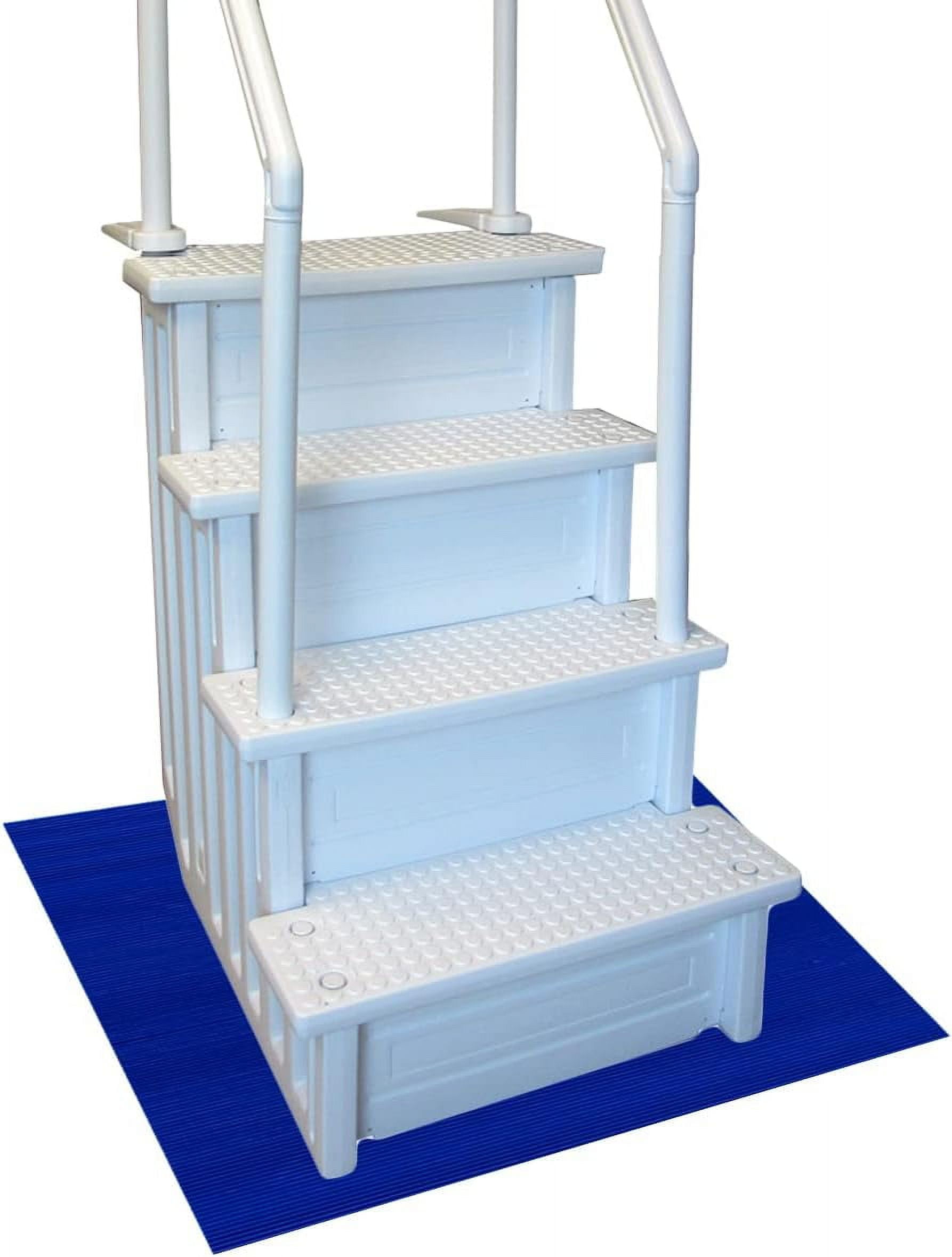 Stay-Put Swimming Pool Ladder Mat - Non-Slip, Wide Ribbed, Protective ...