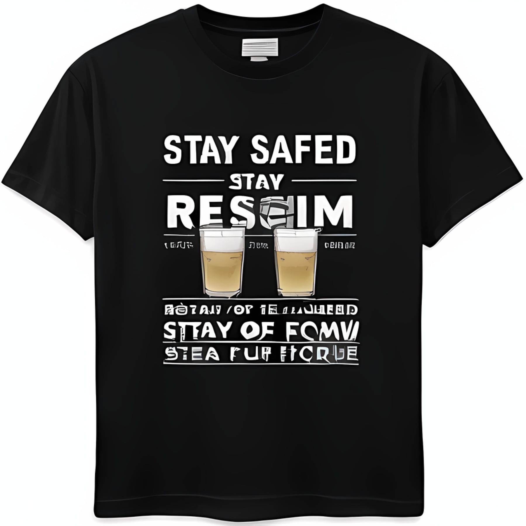 Stay Safe Decsim Graphic T-Shirt Design with Beer Pints Vector ...