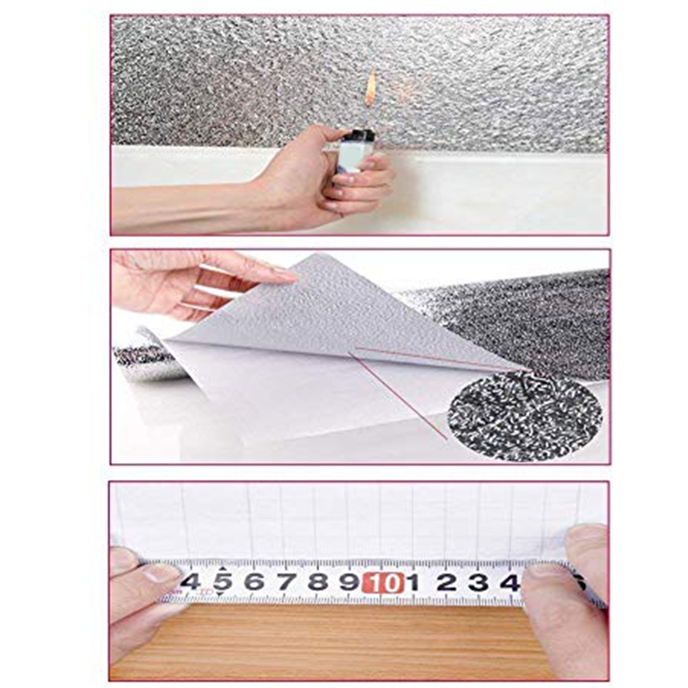 Stay Spotless with Silver Aluminum Foil Splashback Stickers for Kitchen ...
