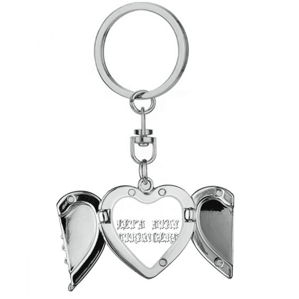 Stay Strange Invitation Art Deco Fashion Heart Angel Wing Key Chain ...