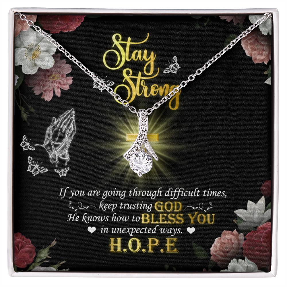 Stay Strong, Alluring Beauty Necklace, 14k White Gold/ 18k Yellow Gold ...