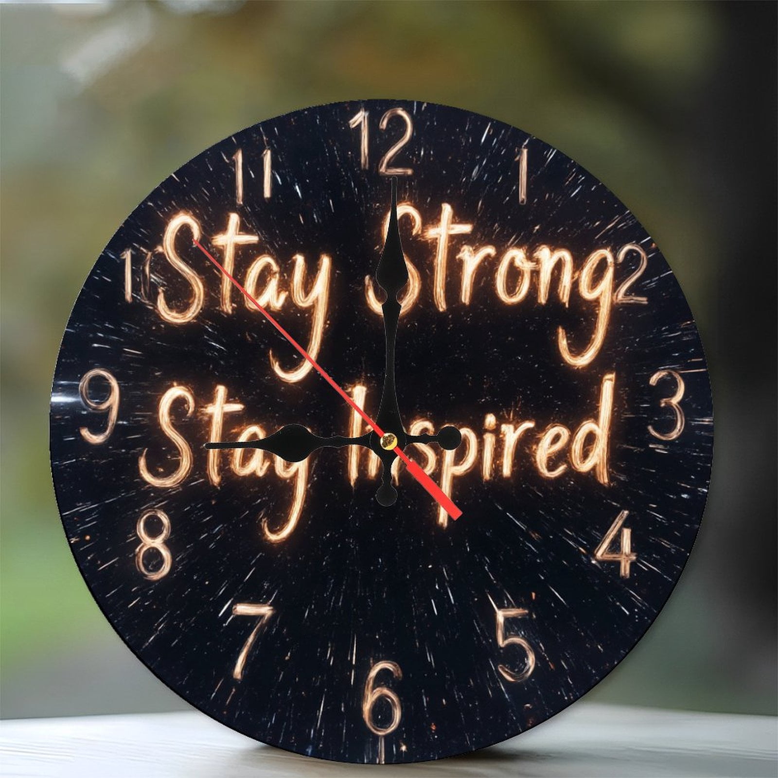 Stay Strong Stay Inspired Motivational Wall Clock Home Decor 10-Inch ...