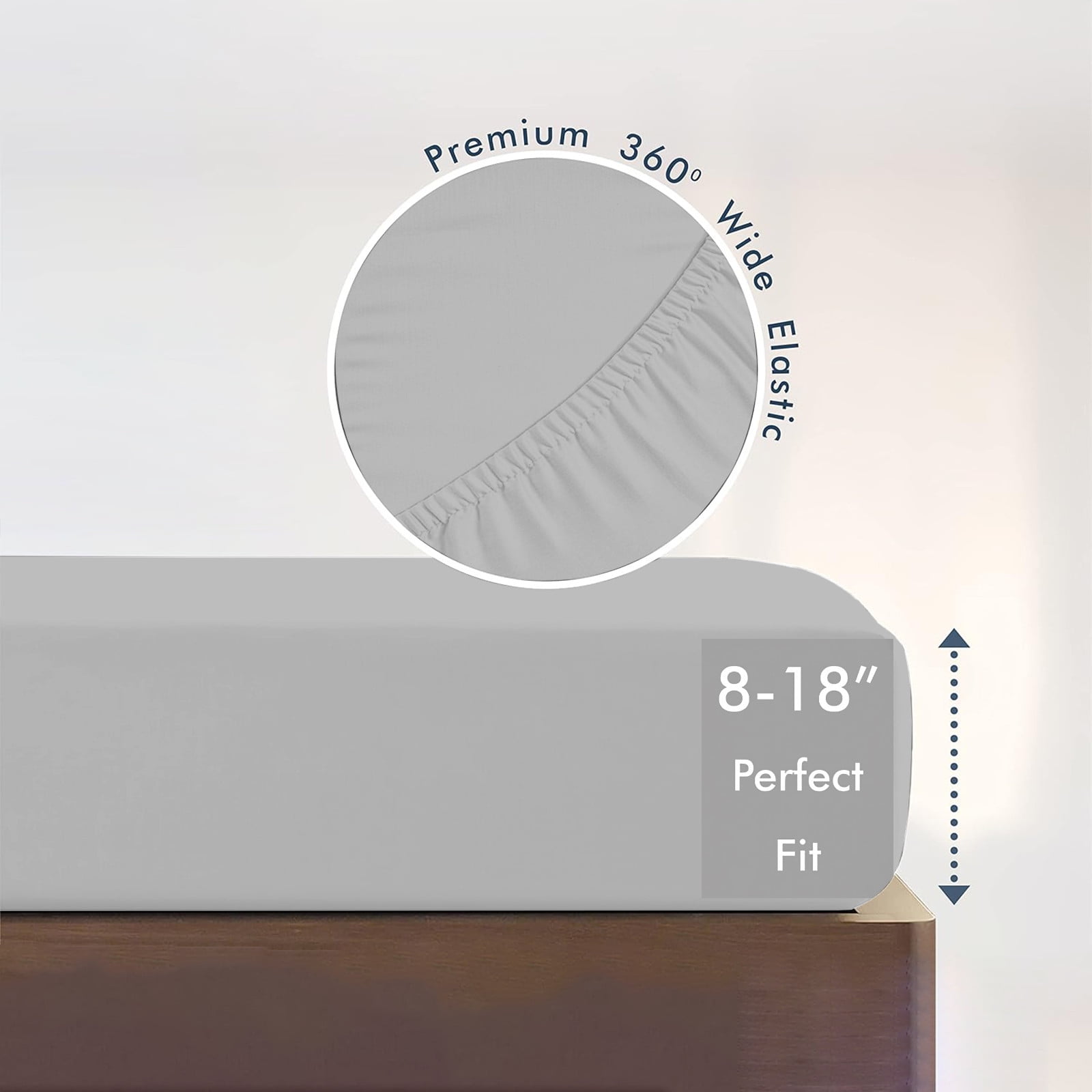 Stay Tight Sheets,Queen Size Fitted Sheet, 4-Way Stretch Knit, Snug Fit ...