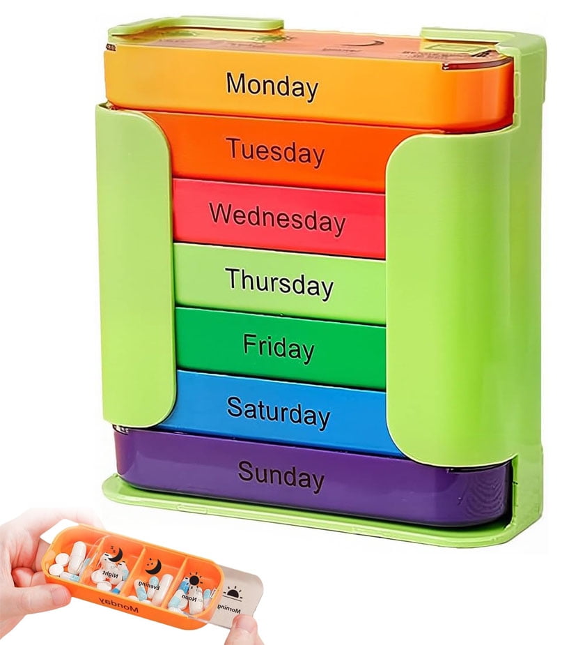 Stay on Track - 7-Day Medication Organizer, Stackable Pill Organizer ...
