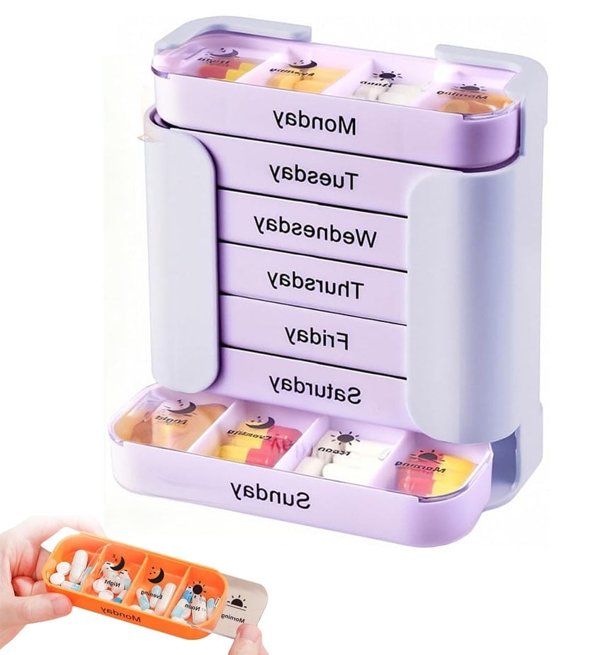 Stay on Track - 7-Day Medication Organizer, Stackable Pill Organizer ...