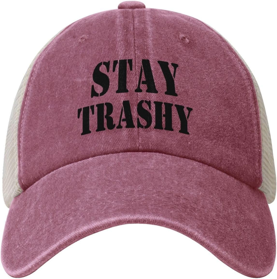 Stay Trashy Cap Funny Men Women Mesh Denim Hat - Walmart.com