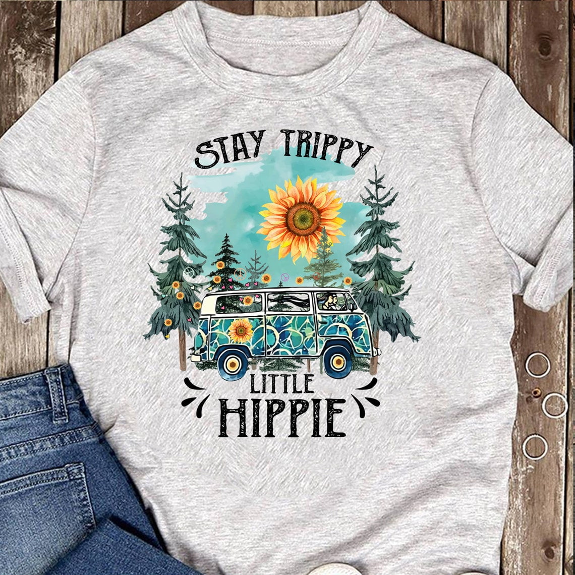 Stay Trippy Little Hippie Hippies Vintage Retro Hippy Gift T-Shirt ...