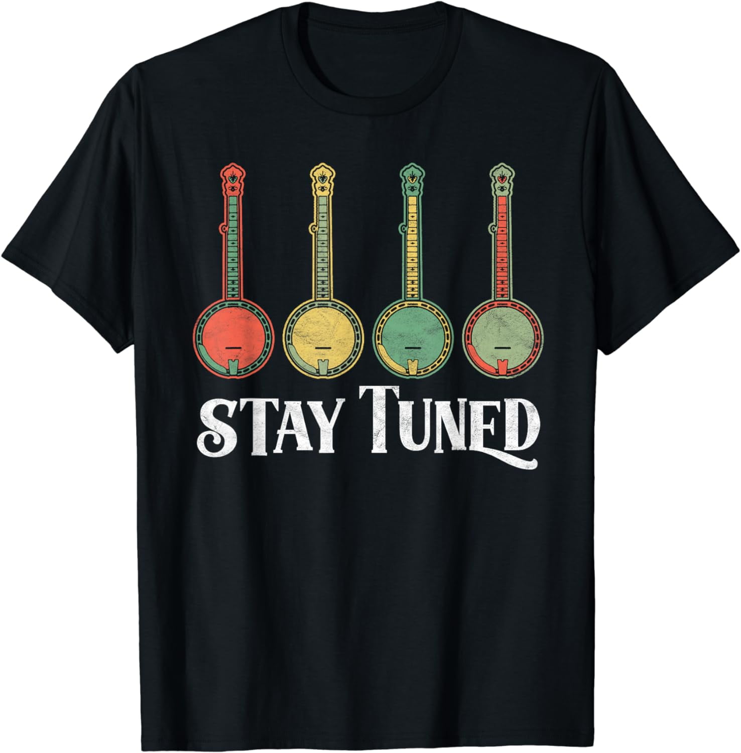 Stay Tuned! - Retro Banjo Graphic T-Shirt - Walmart.com