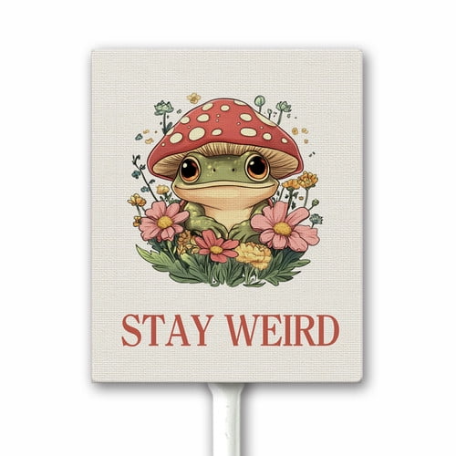 Stay Weird Funny Frog Garden Sign, Frog Lover Gift, Vintage Look ...