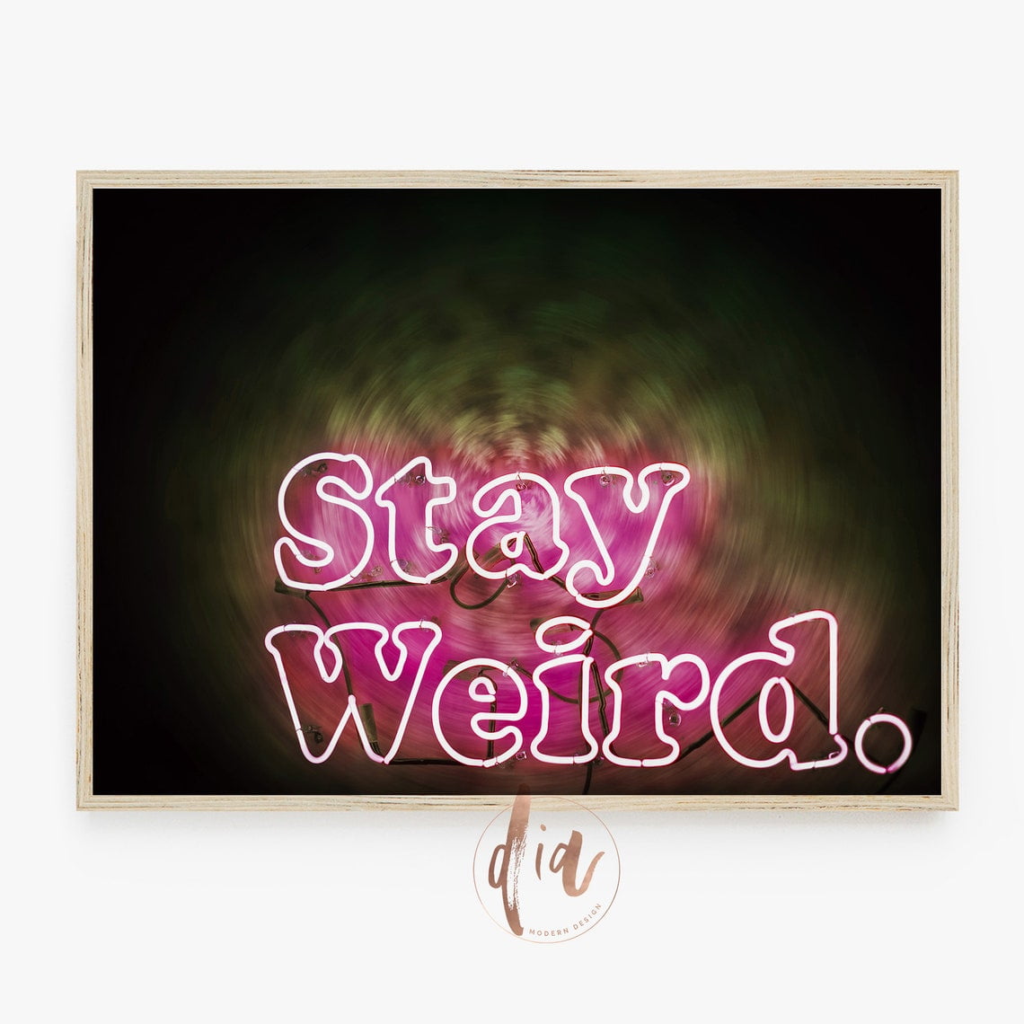 Stay Weird Quote Print, Pink Preppy Poster, Pink Neon Sign, Maximalist ...