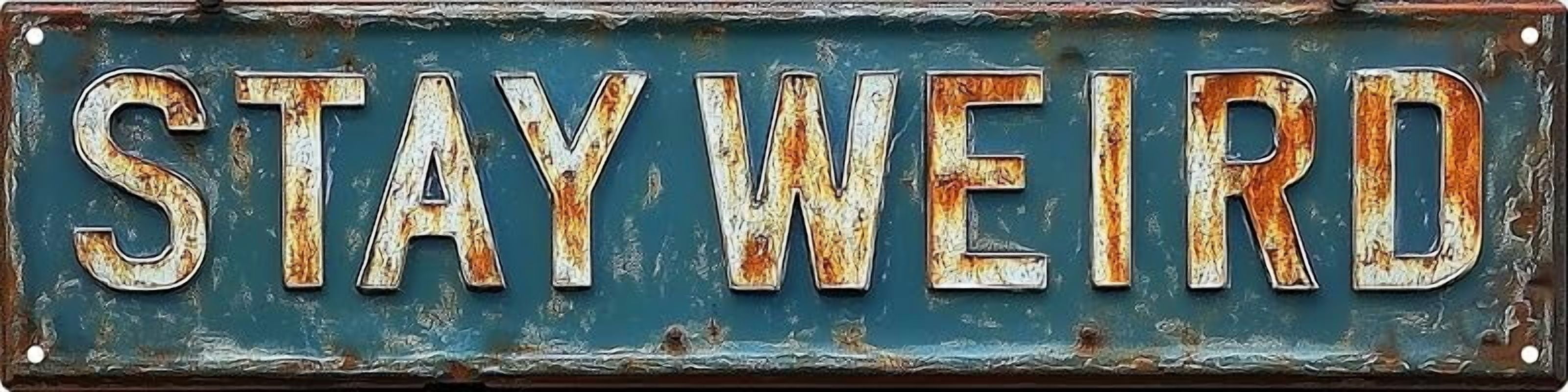Stay Weird Street Sign Retro Funny Wall Decor Metal Tin Signs Fall ...