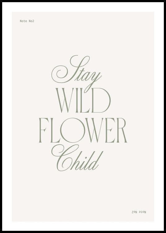 Stay Wild Flower Child Poster Wall Art, Modern Wall Decor For Living ...