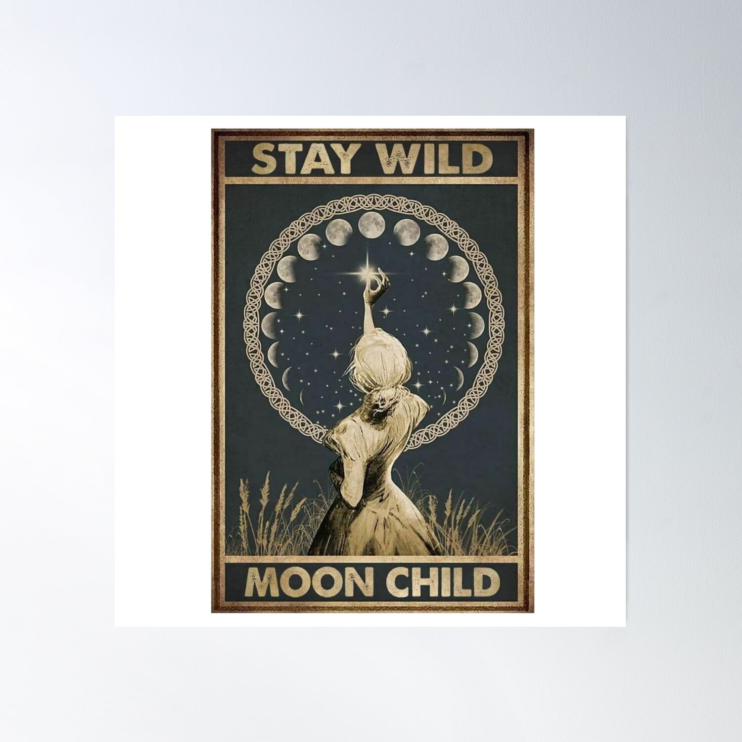 Stay Wild Moon Child Poster Wall Art, Modern Wall Decor, 16x16 UNFRAMED ...