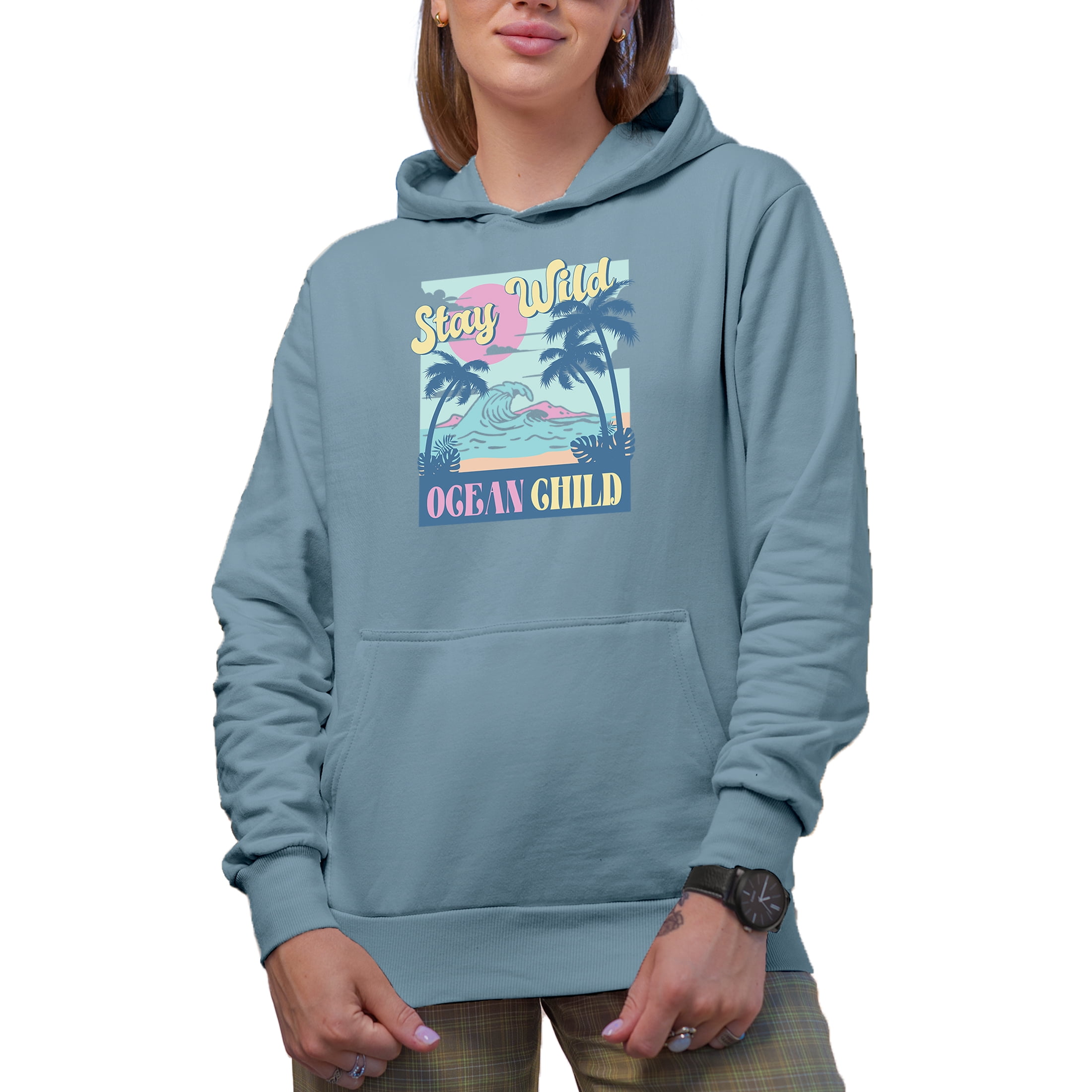 Stay Wild, Ocean Child with Retro Palm Trees & Sea Art Merch Gift ...