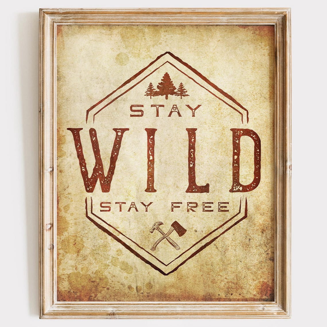 Stay Wild Stay Free Art Print Motivational Bedroom Or Living Room ...