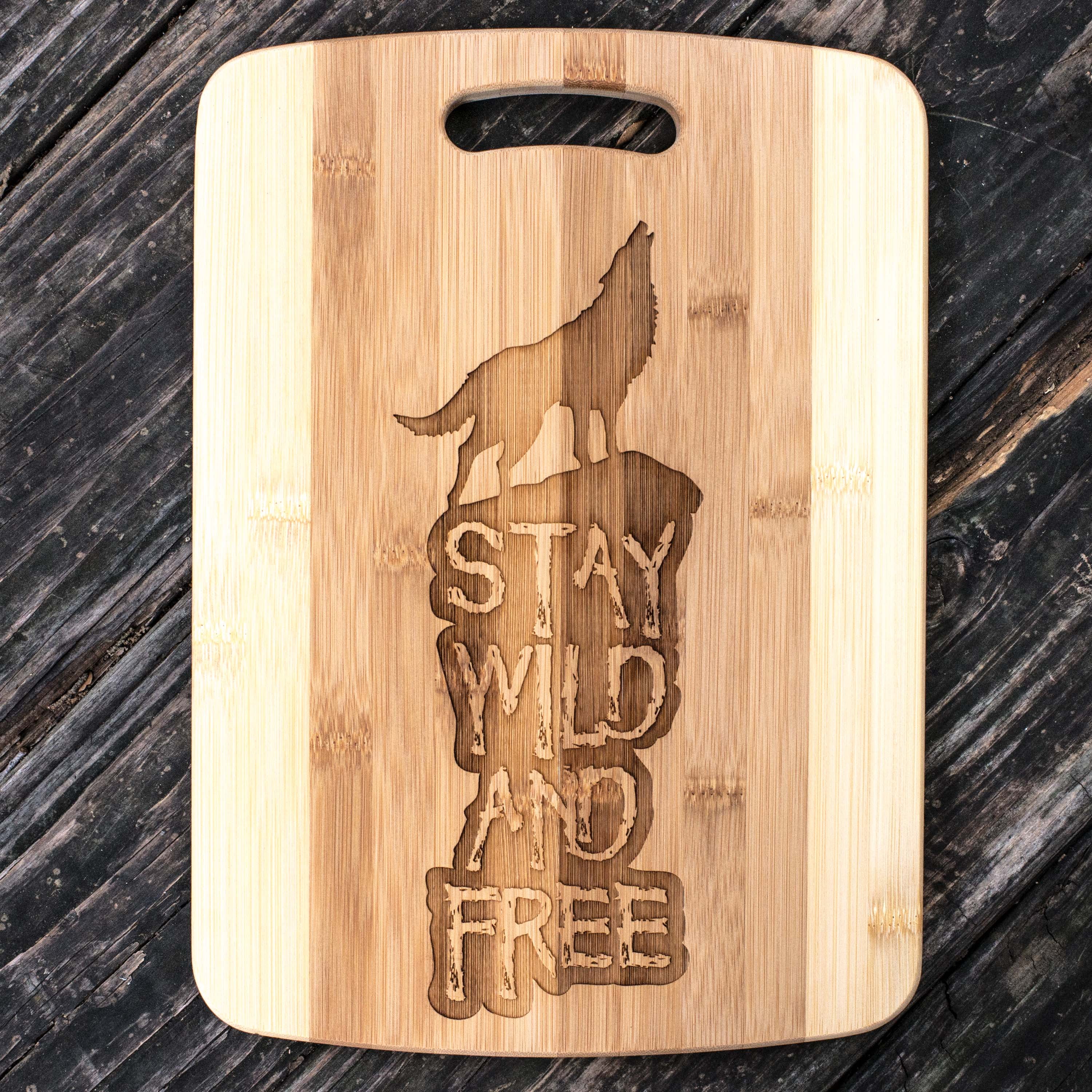 Stay Wild and Free - Wolf - Cutting Board - Walmart.com