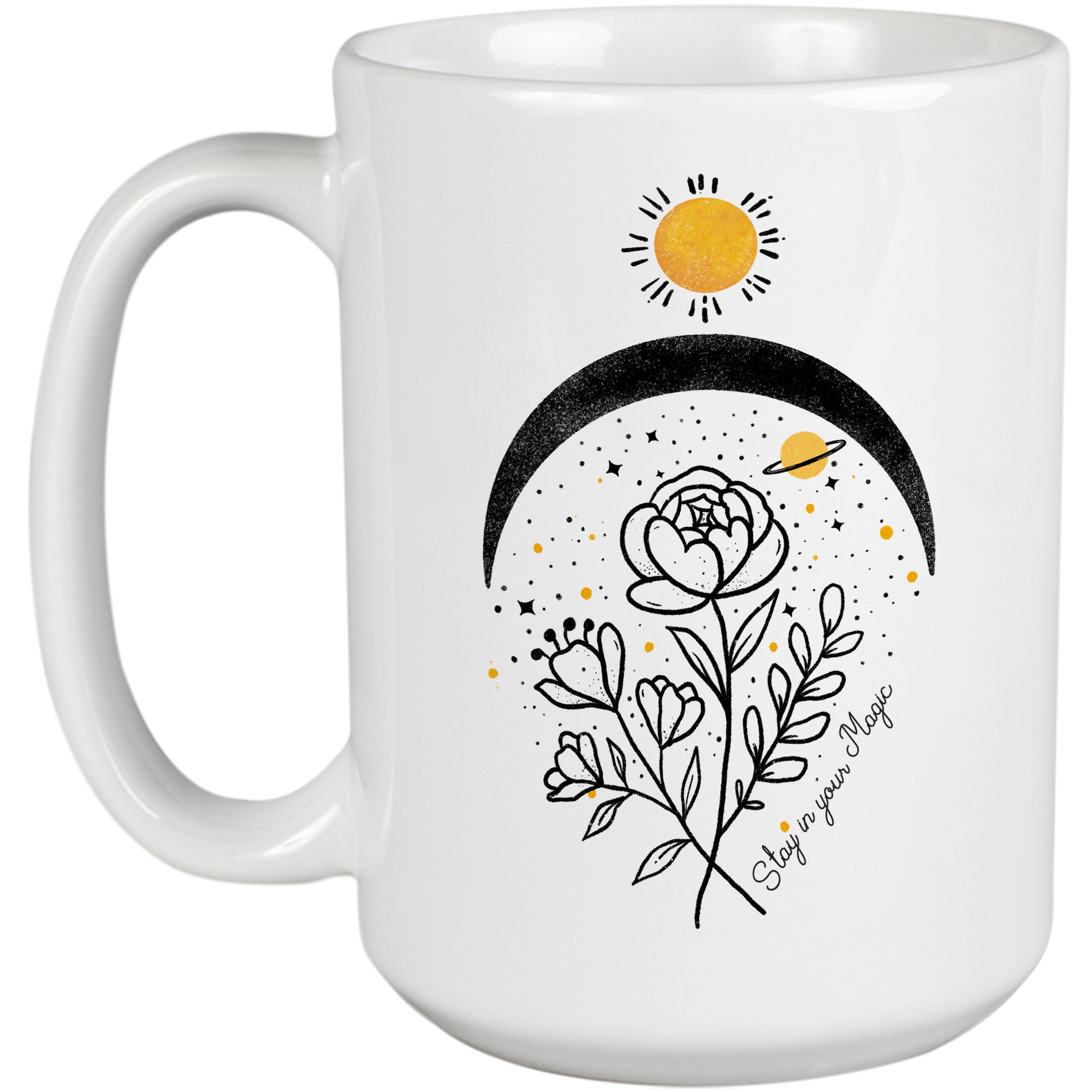 Stay in Your Magic, Boho Mystical & Celestial Art Merch Gift, White ...