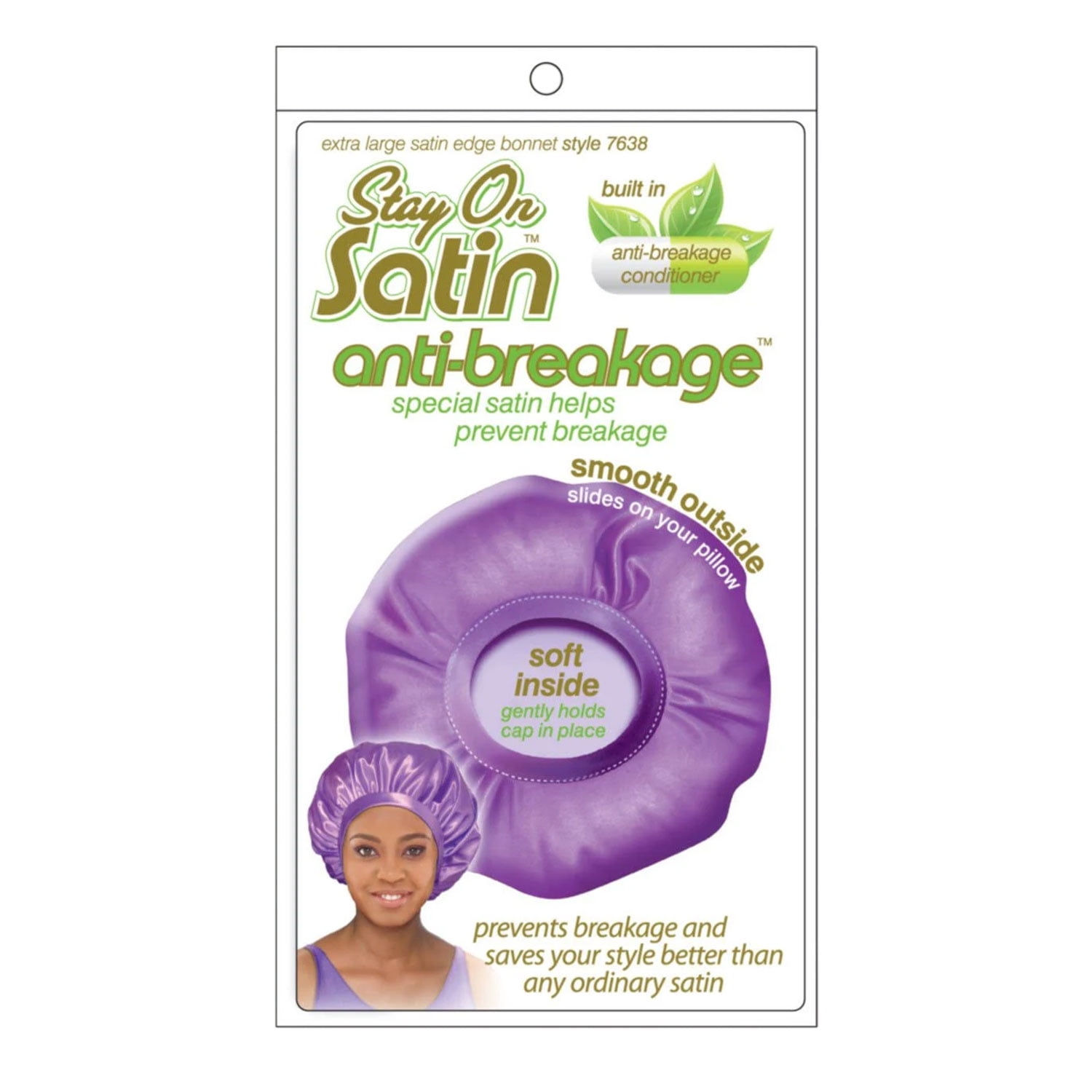 Stay on Satin Anti-Breakage Edge Bonnet Style 7638 Extra Large Random ...