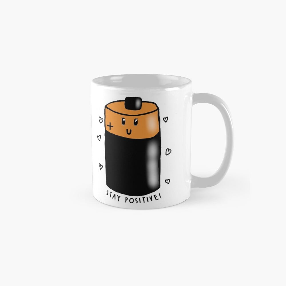 Stay positive battery pun Classic Mug - Walmart.com