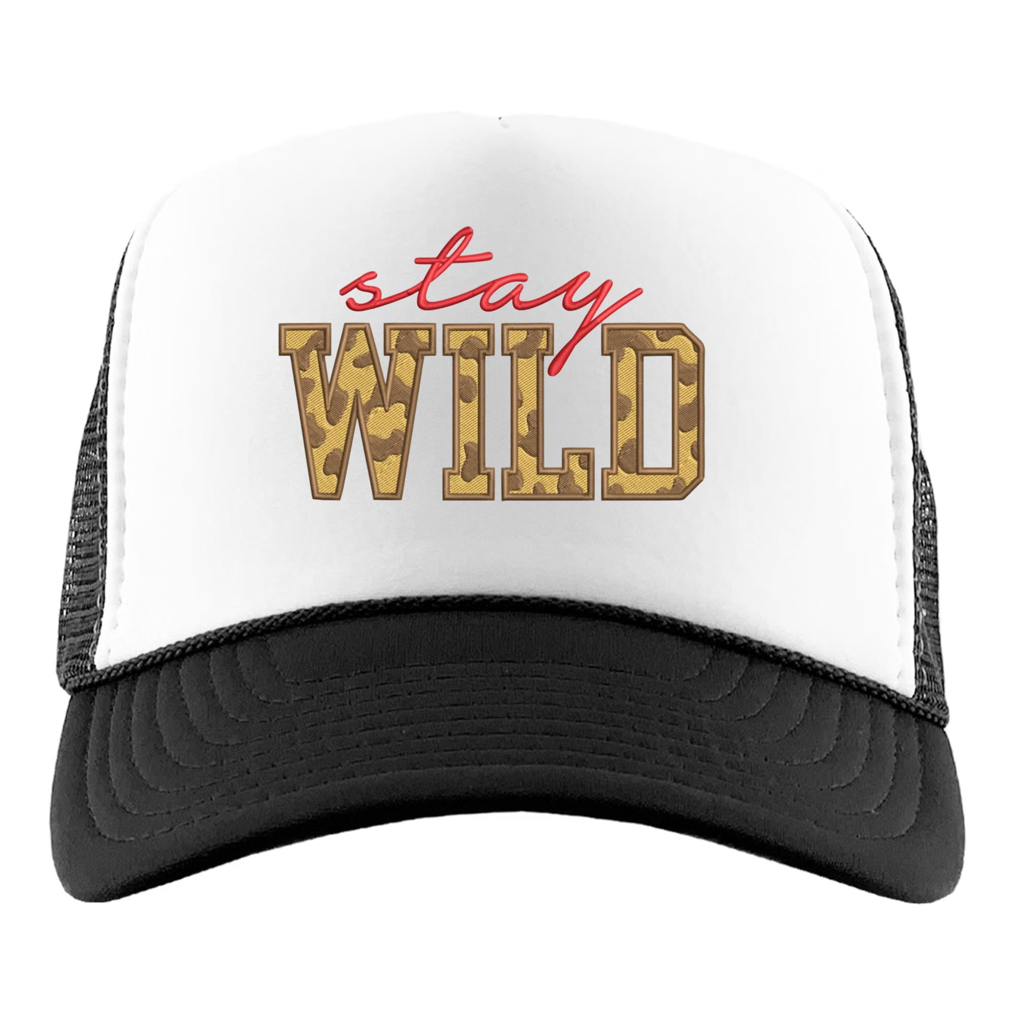 Stay wild western cowgirl embroidered snapback trucker hat country ...