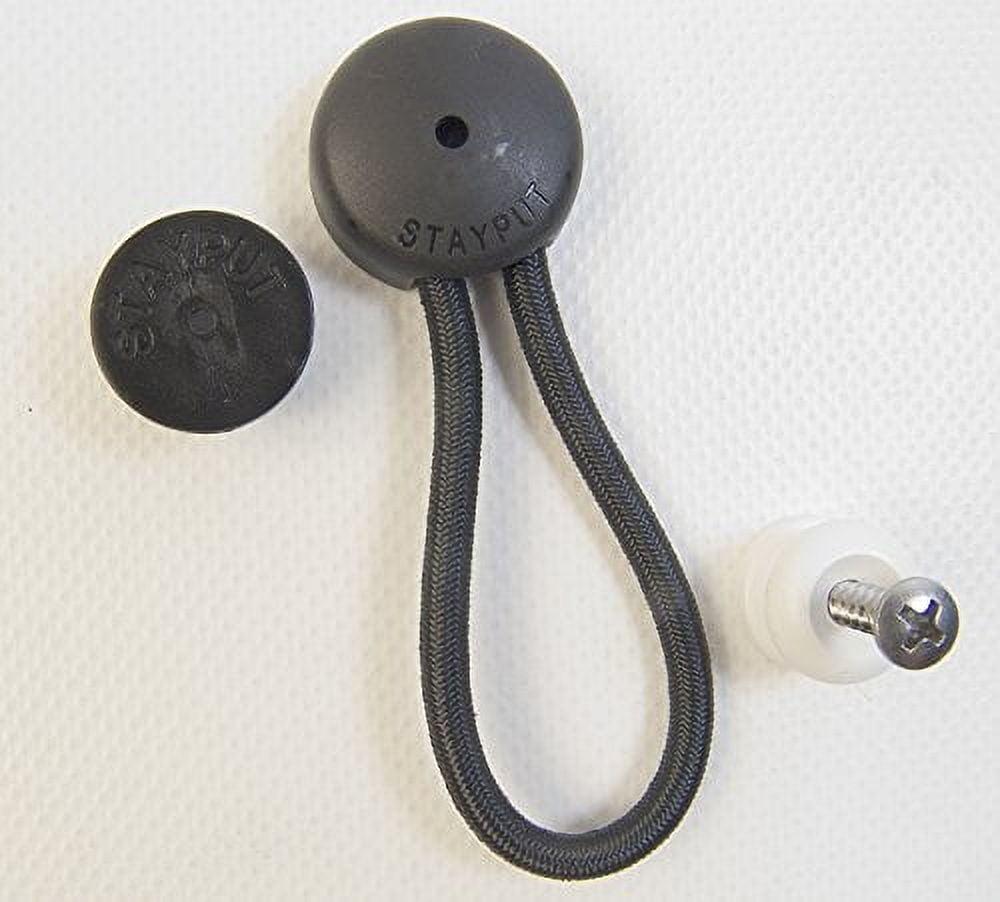 StayPut Bungee/Shock Cord Fastener, Black w/White Surface Attachment ...