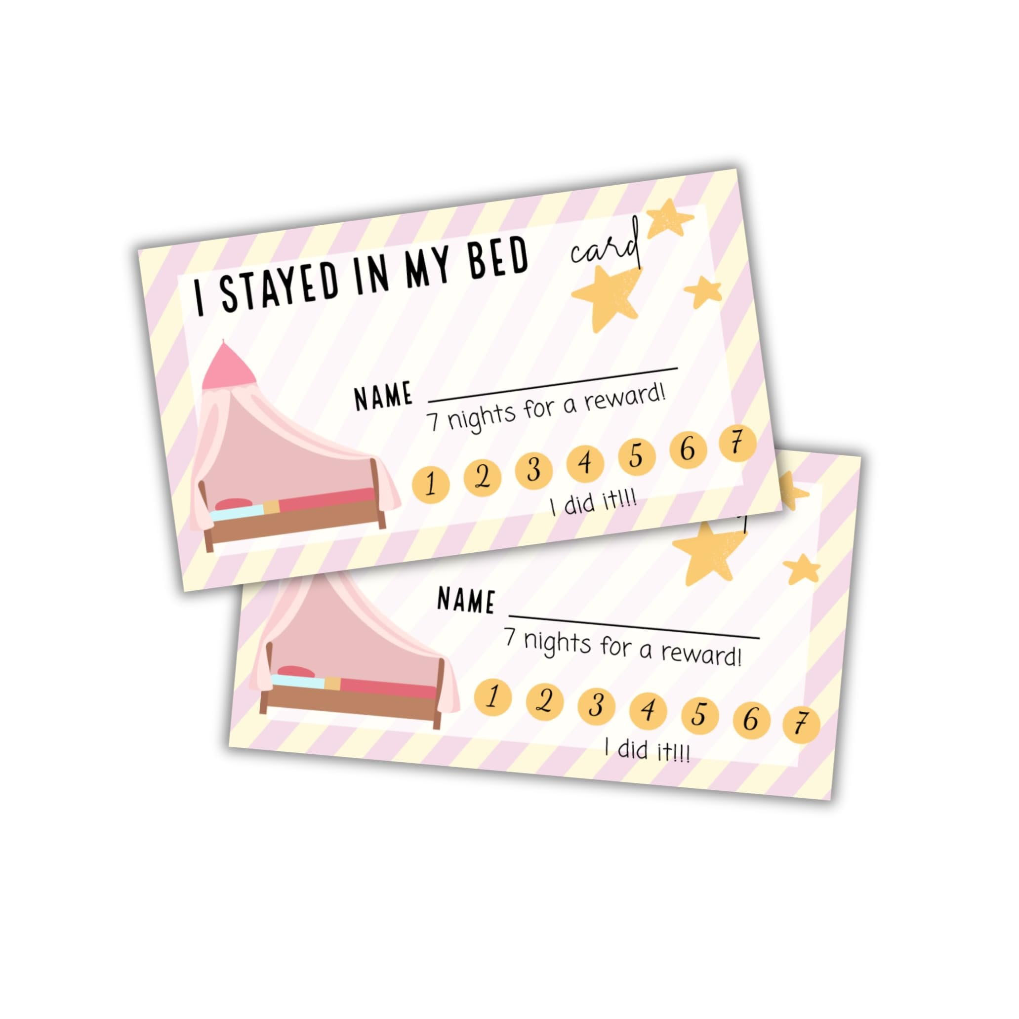 Stayed In My Bed Punch Card in Pink 50 Pack Reward Cards for Sleep ...