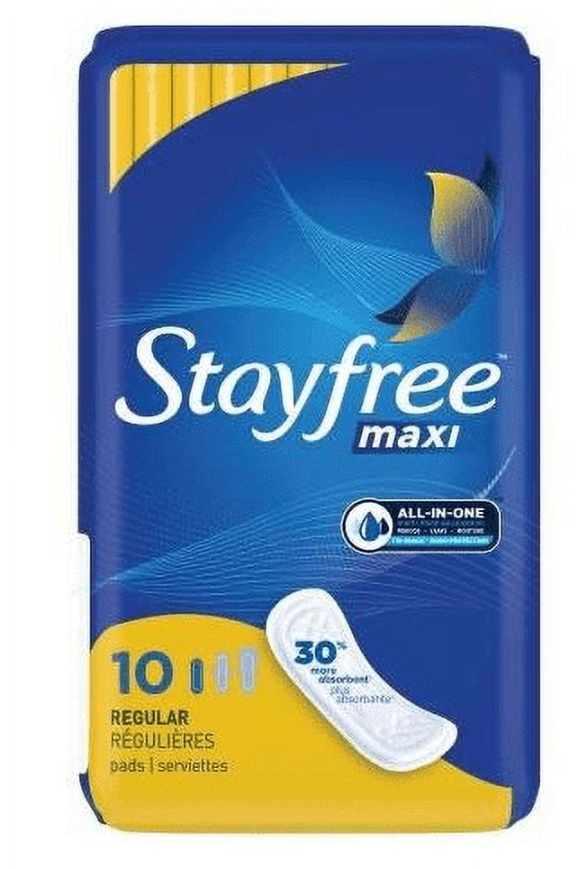 Stayfree Maxi Pads, Super Absorbency, 10ct - Without Wings for Maximum ...