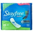 Stayfree Maxi Super Pads Wingless, Unscented, 66 Ct, Absorbs 30% More ...