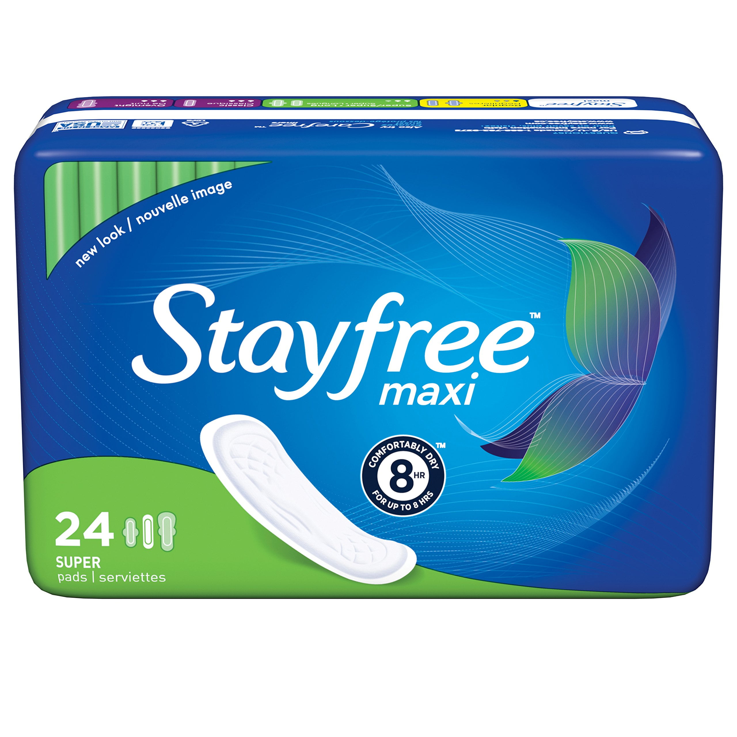 Stayfree Super Maxi Pads, SR25 24 Count (Pack of 2) - Walmart.com