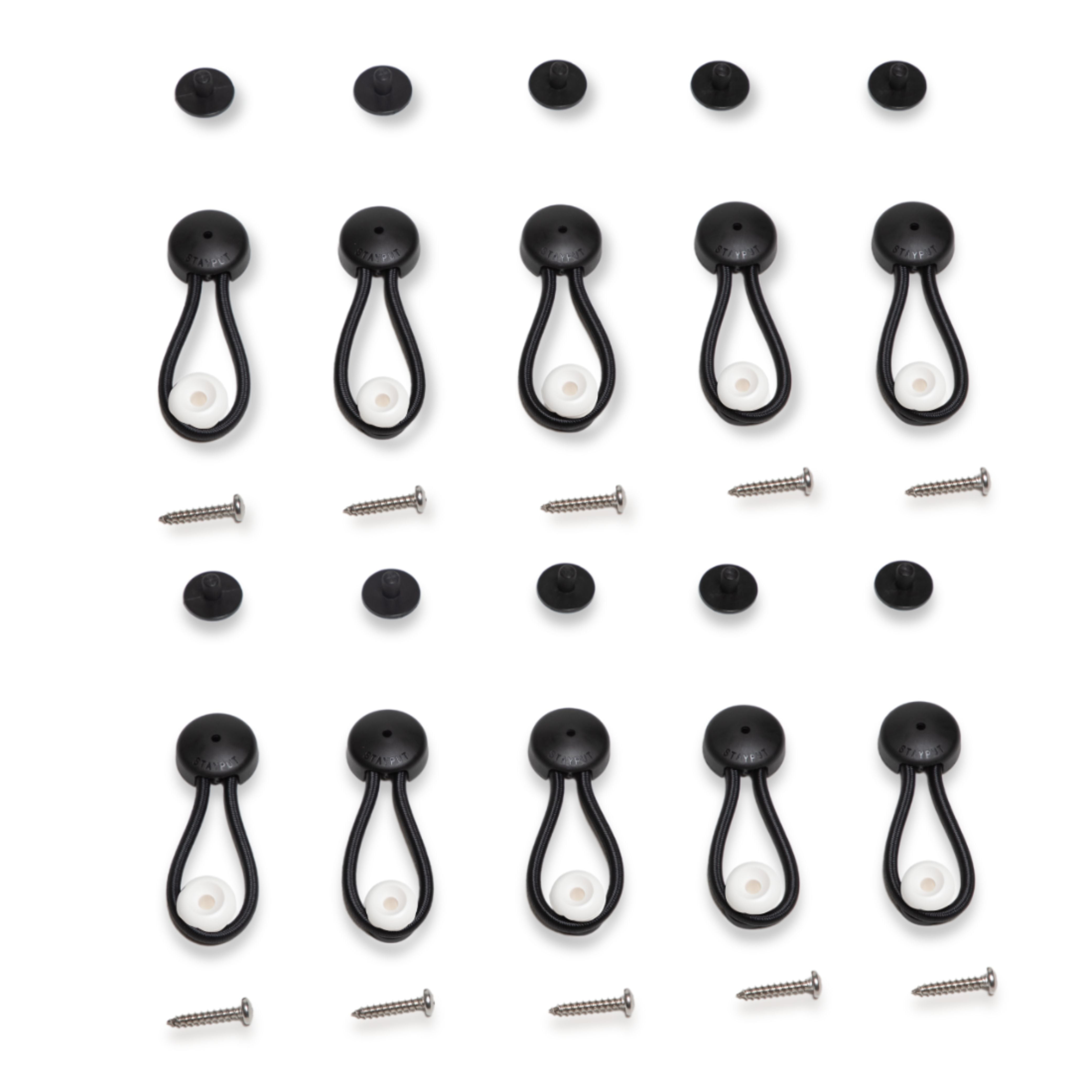 Stayput 6 5 8 Standard Size Black Shock Cord And Fastener 10 Pack With
