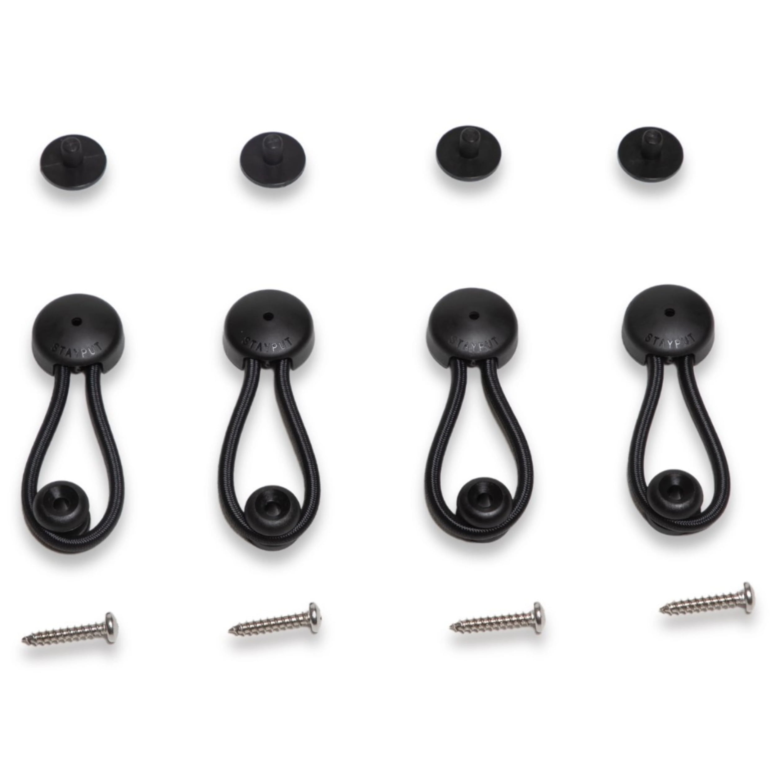 Stayput 6 5/8" Standard Size Black Shock Cord & Fastener for Canvas, 4 ...