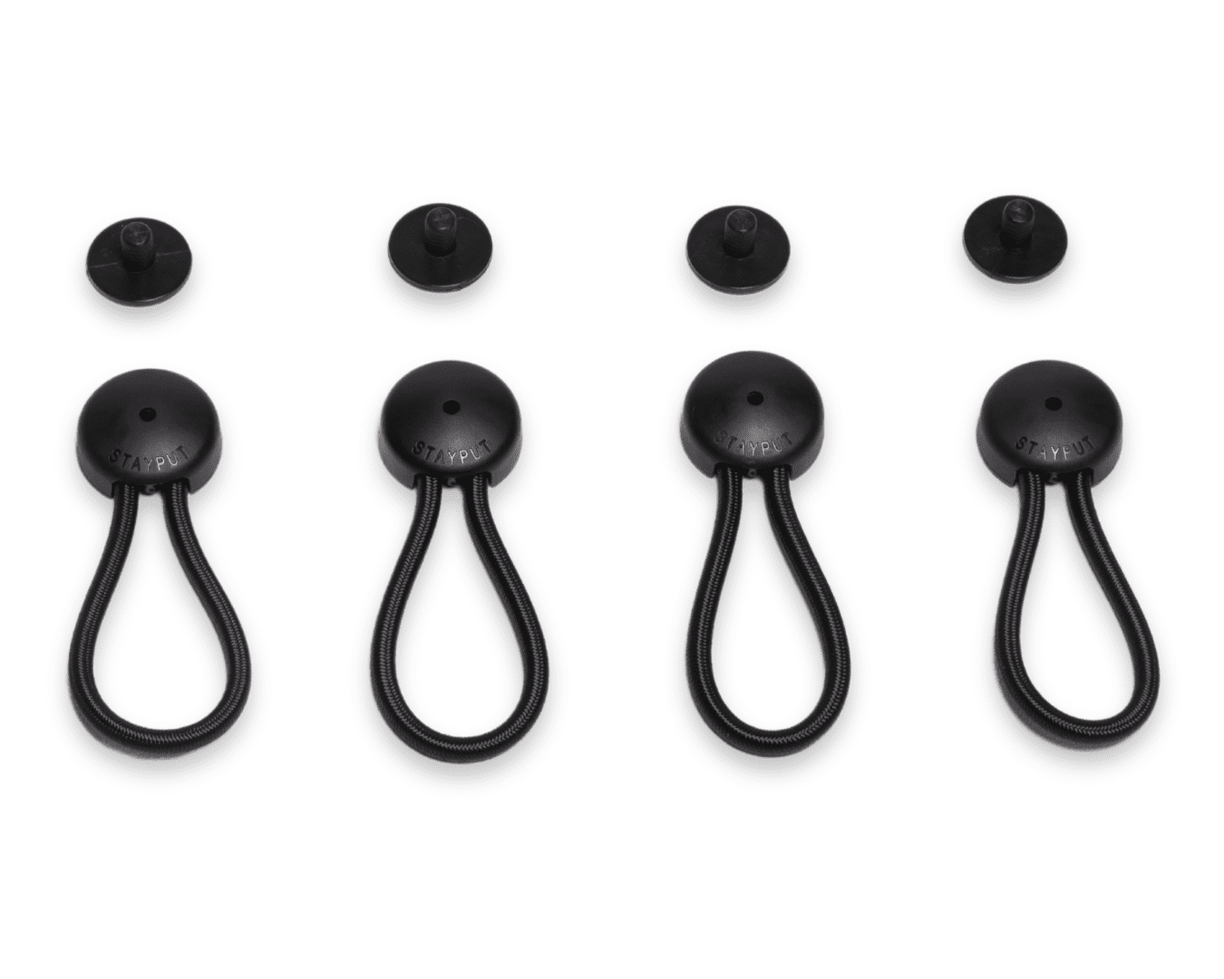 Stayput 8 Black Shock Cord And Fastener For Canvas Covers 4 Pack Cord