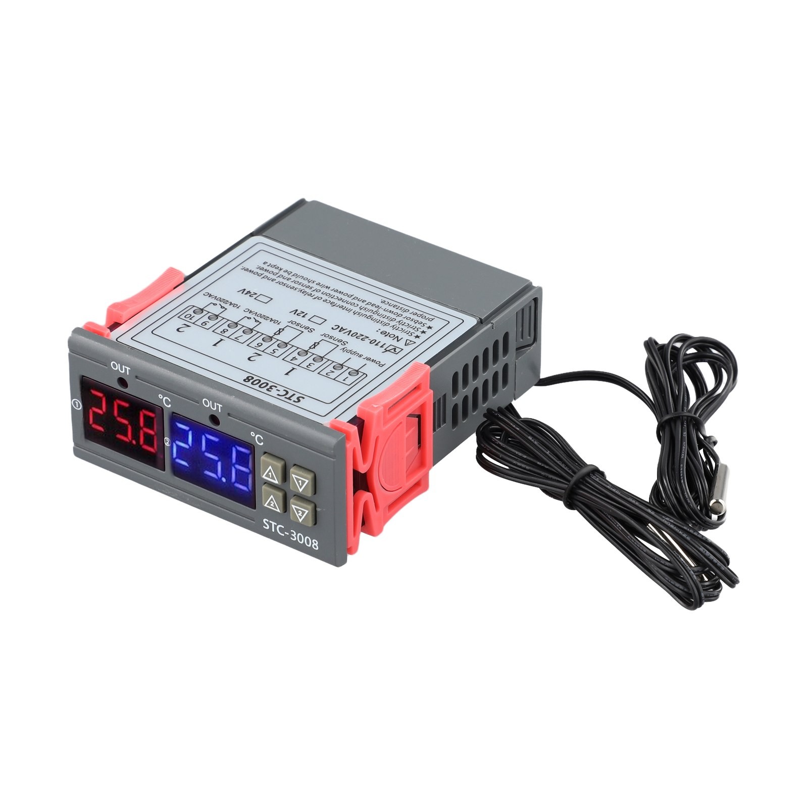 Stc-3008 Digital Display Dual Control Temperature Thermostat And Dual Display,Ac110-220V ...