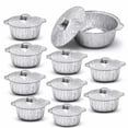 Stcellnmex 10 Pack 33.8oz Round Disposable Aluminum Foil Pots With Lids ...