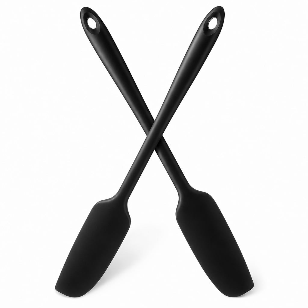 Stcellnmex Silicone Jar Spatula Long Handle Non-stick Heat Resistant ...