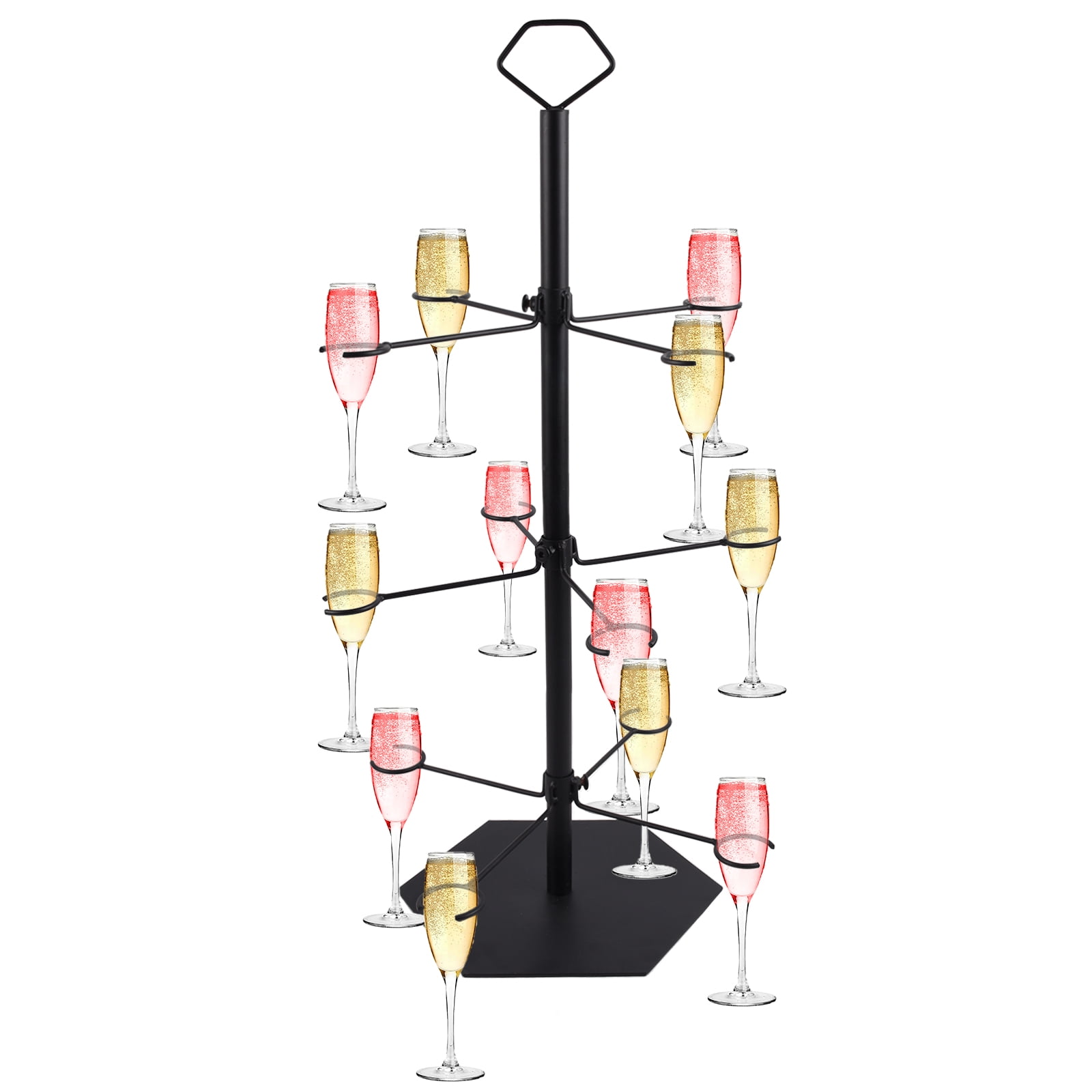 Stcomart 12 Drinks Cocktail Tree Stand, 3 Tier Black Metal Drinks Party ...