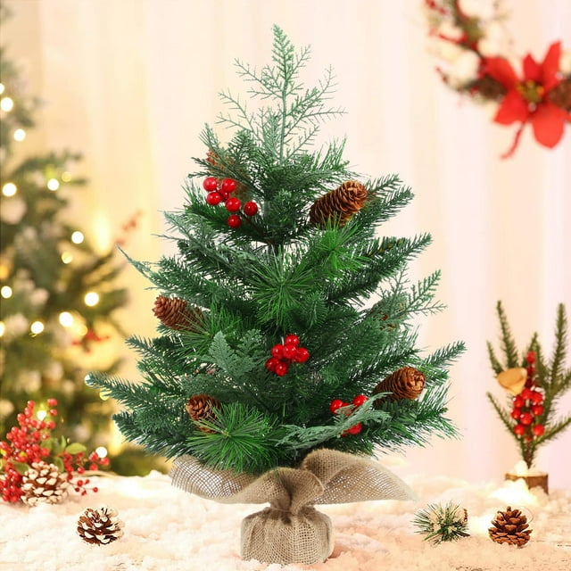 Stcomart 24-Inch LED Christmas Tree, Pre-Decorated, Ideal for Tabletop ...
