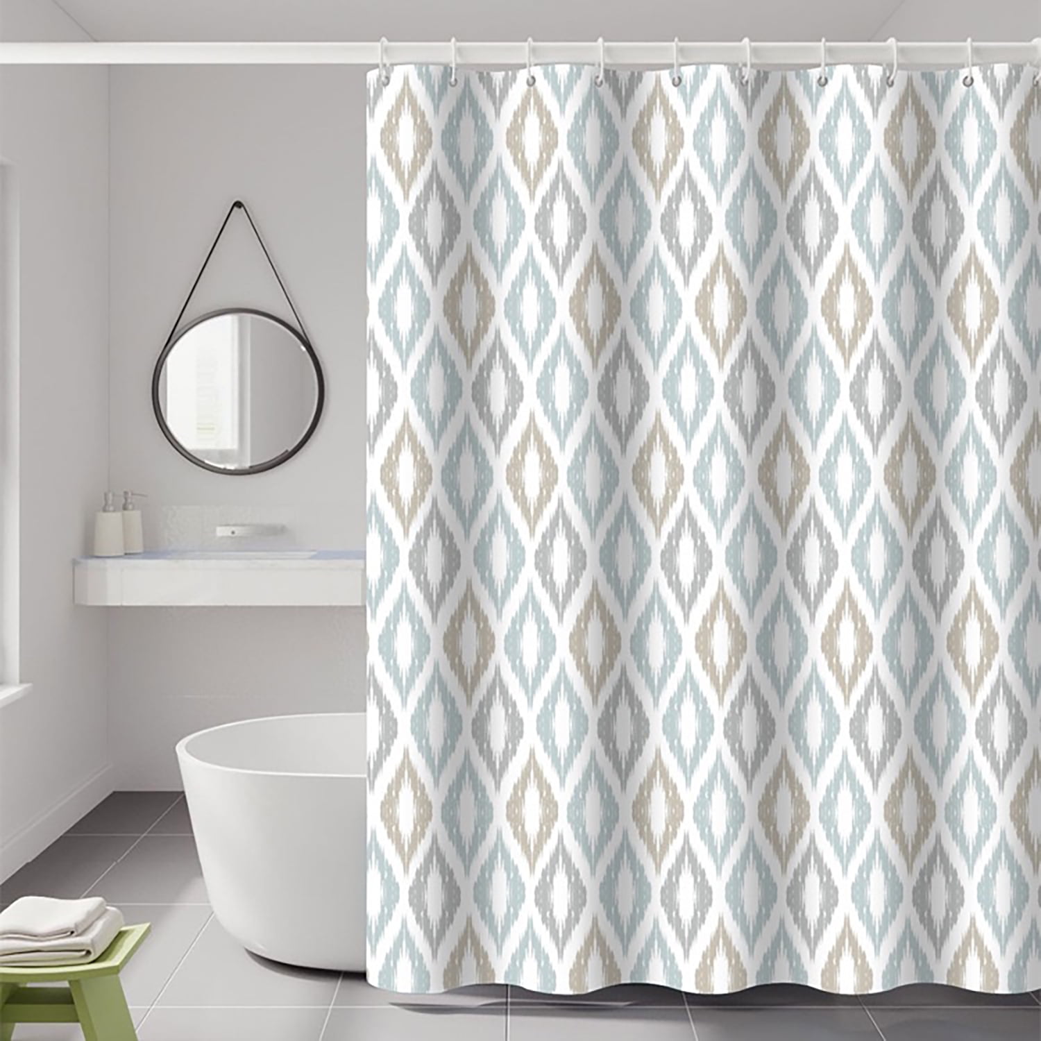 Stcomart Diamond Shower Curtain Set, 72 x 72 Inches with Diamond ...