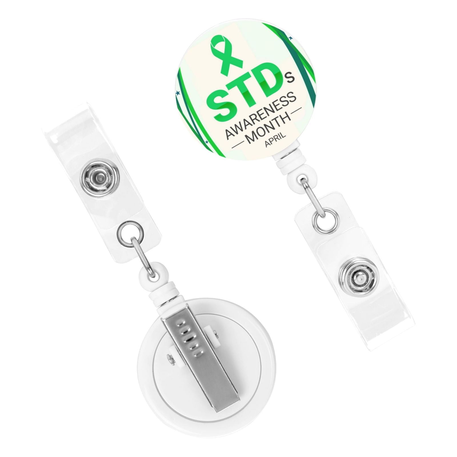 Std Awareness Month Badge Reel Retractable Badge Clip Id Card Name Tags ...
