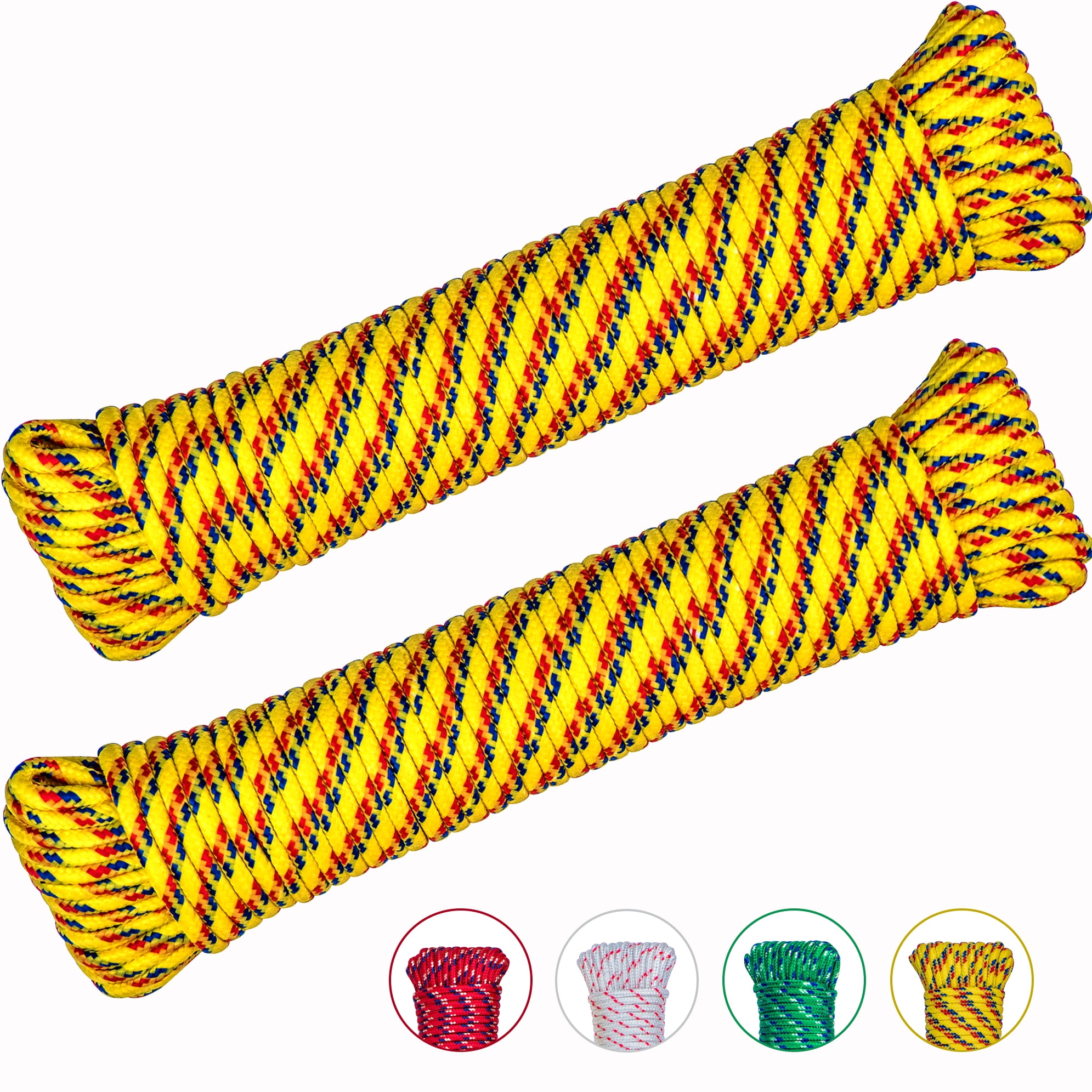 SteadMax 200 ft. Diamond Braided 1/4 inch All-Purpose Poly Rope ...