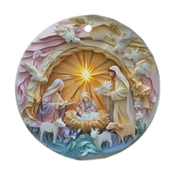 Steadline 2025 Nativity Scene Jesus Car Hanging Ornament 3D Acrylic ...