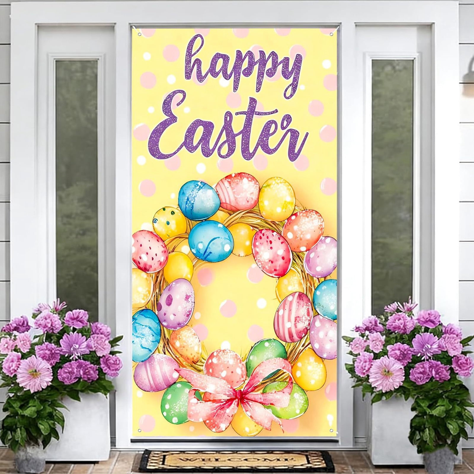 Steadline 35.4x70.8 Inch Easter Door Cover,Polyester Holiday Curtain ...
