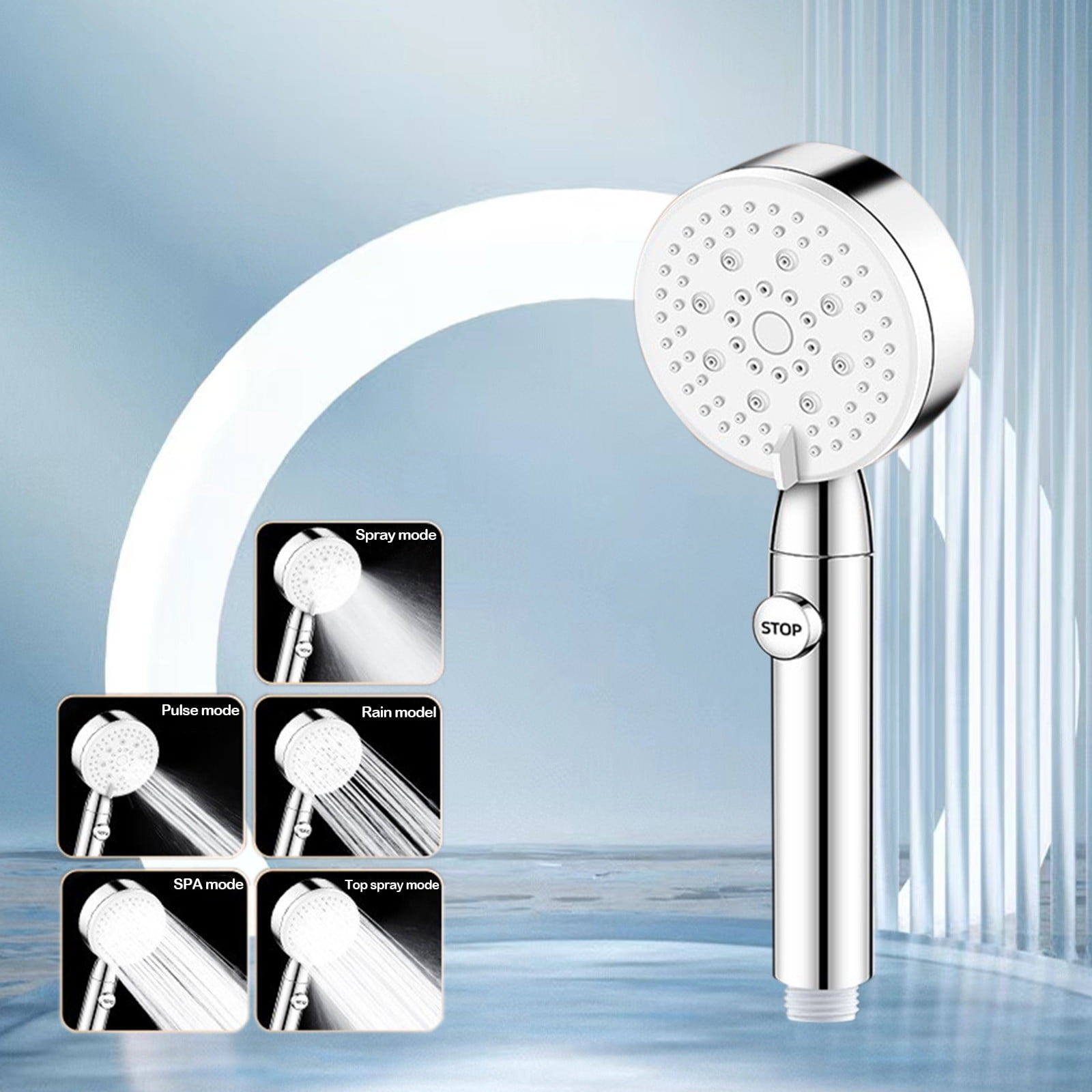 Steadline 5 Mode Turbocharged High Pressure Shower Head with Visible ...
