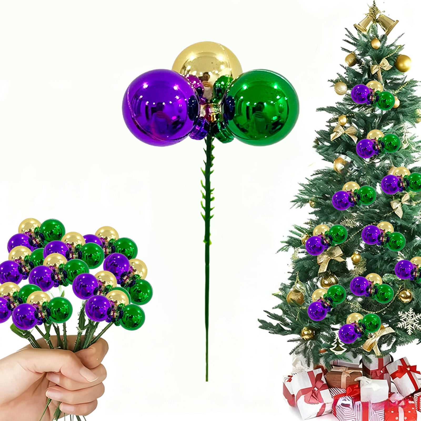 Steadline Christmas Ball Trident Flower Branch - Plastic Holiday Party ...