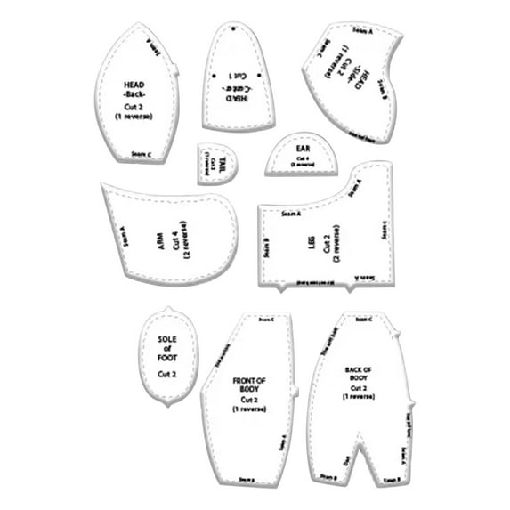 Steadline Complete Memory Bear Template Kit with 10 Acrylic Patterns ...