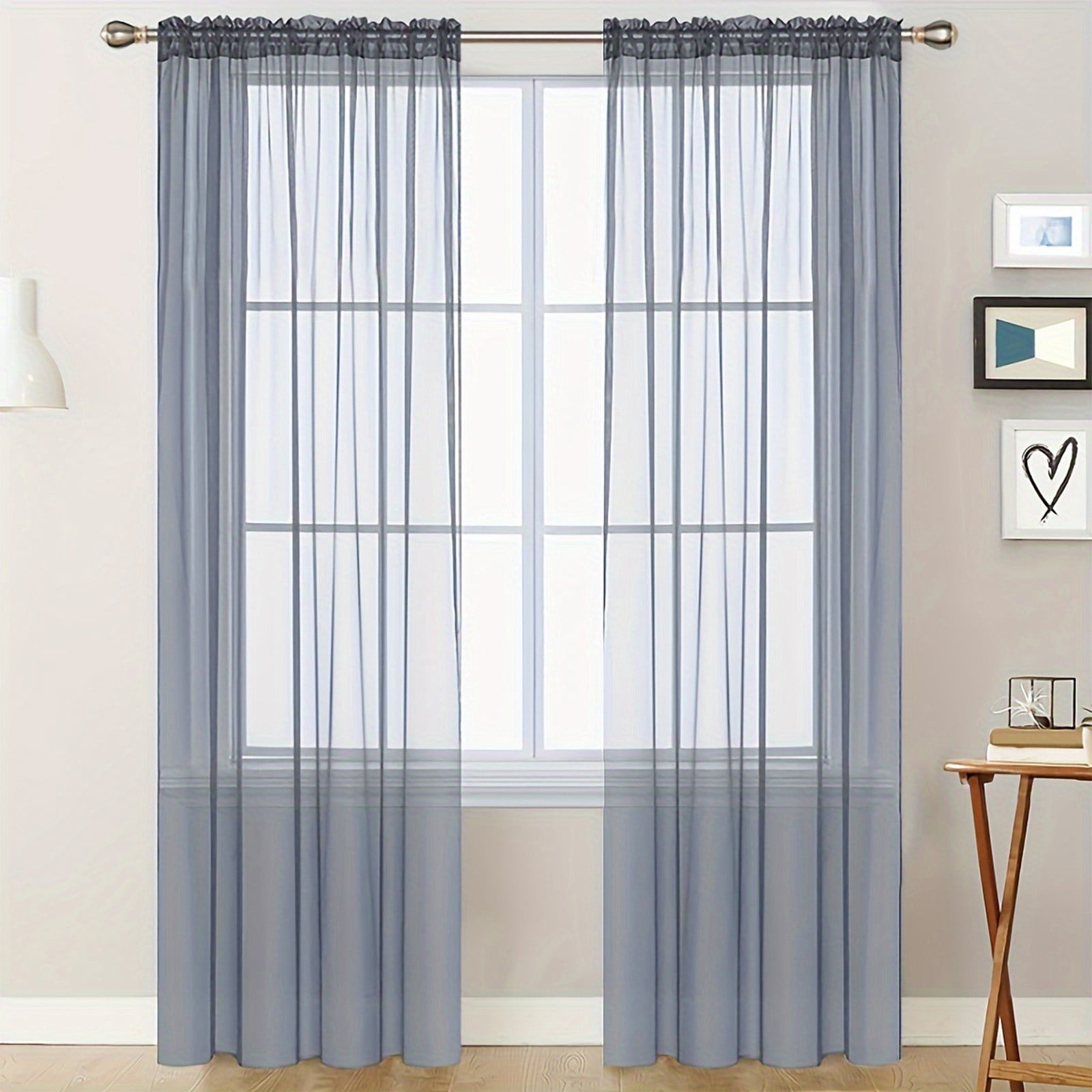 Steadline Extra Large Semi Transparent Curtain with Rod Installation ...